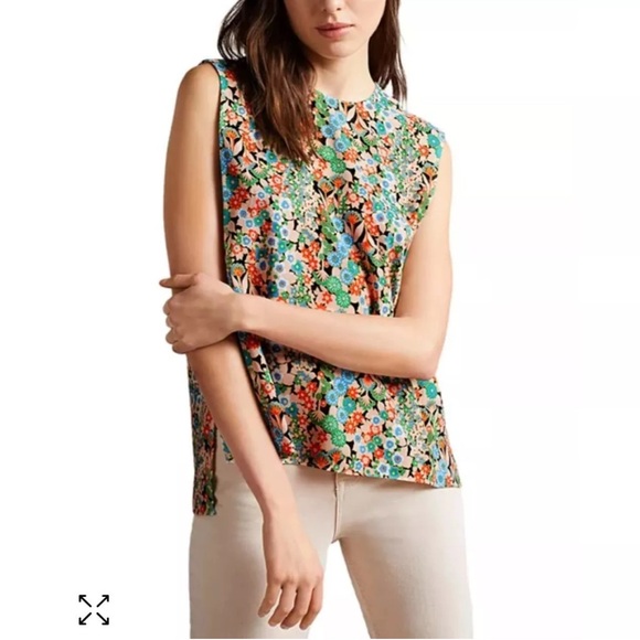 Ted Baker | Tops | Ted Baker Multicolor Floral Blouse | Poshmark